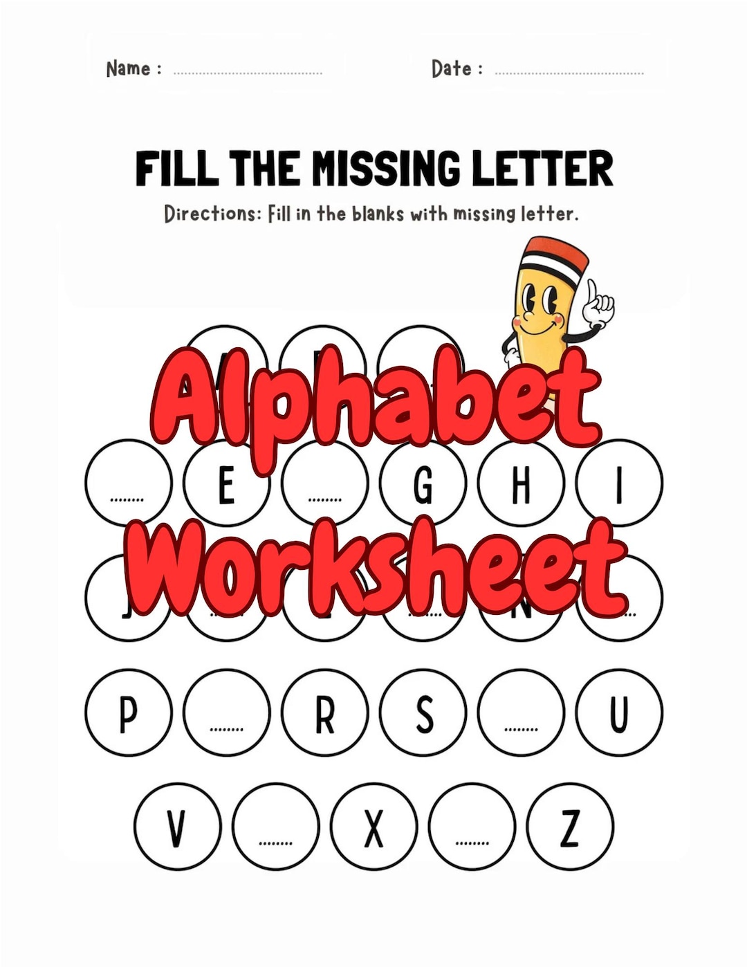Abc's Alphabet School Assignment Printable Instant Digital Download PDF ...