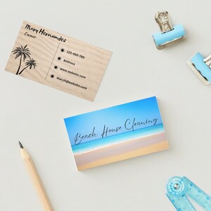 Beach Business Card Template, Editable, Double Sided, Digital Download ...