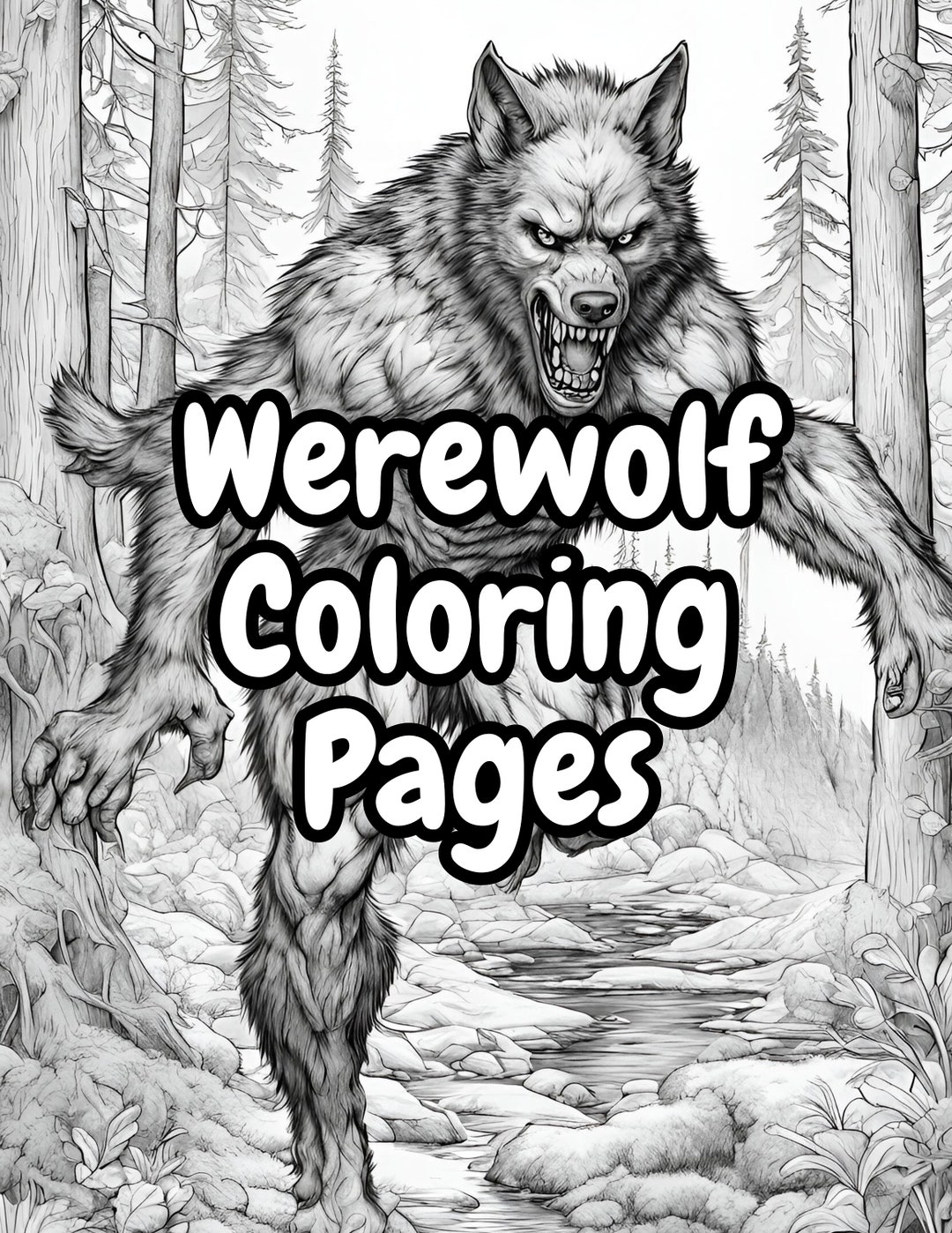 10 Werewolf Coloring Book Pages Instant Digital Download Printable - Etsy