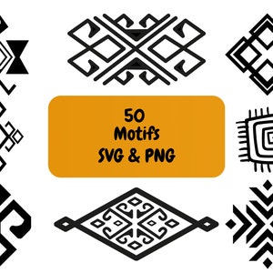 50 Motif Silhouette PNG & SVG Bundle Graphic Digital Download Image ...