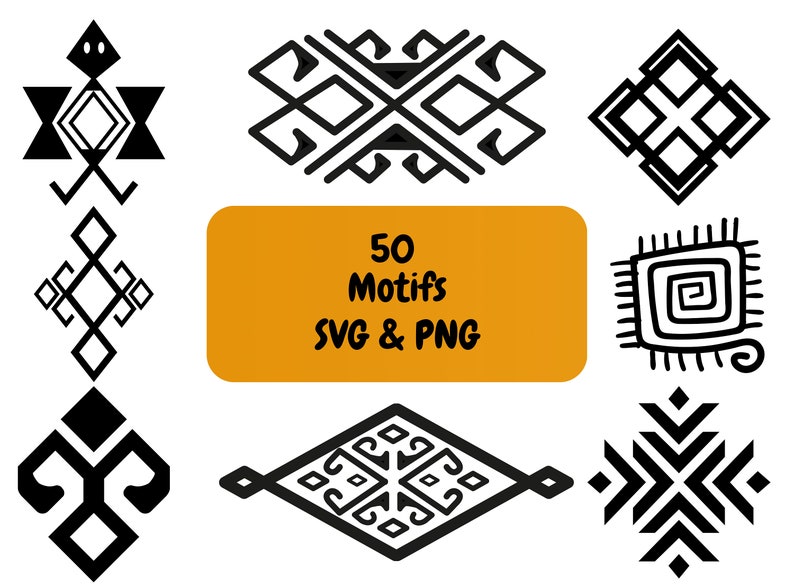 50 Motif Silhouette PNG & SVG Bundle Graphic Digital Download Image ...