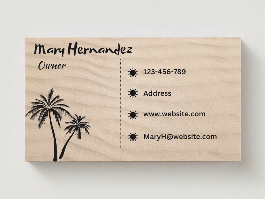 Beach Business Card Template, Editable, Double Sided, Digital Download ...