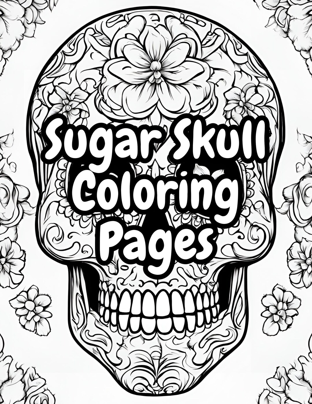 10 Sugar Skull Coloring Book Pages Instant Digital Download Printable ...