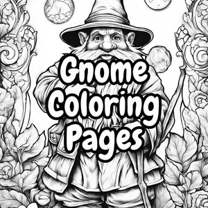 10 Gnome Coloring Book Pages Instant Digital Download Printable - Etsy