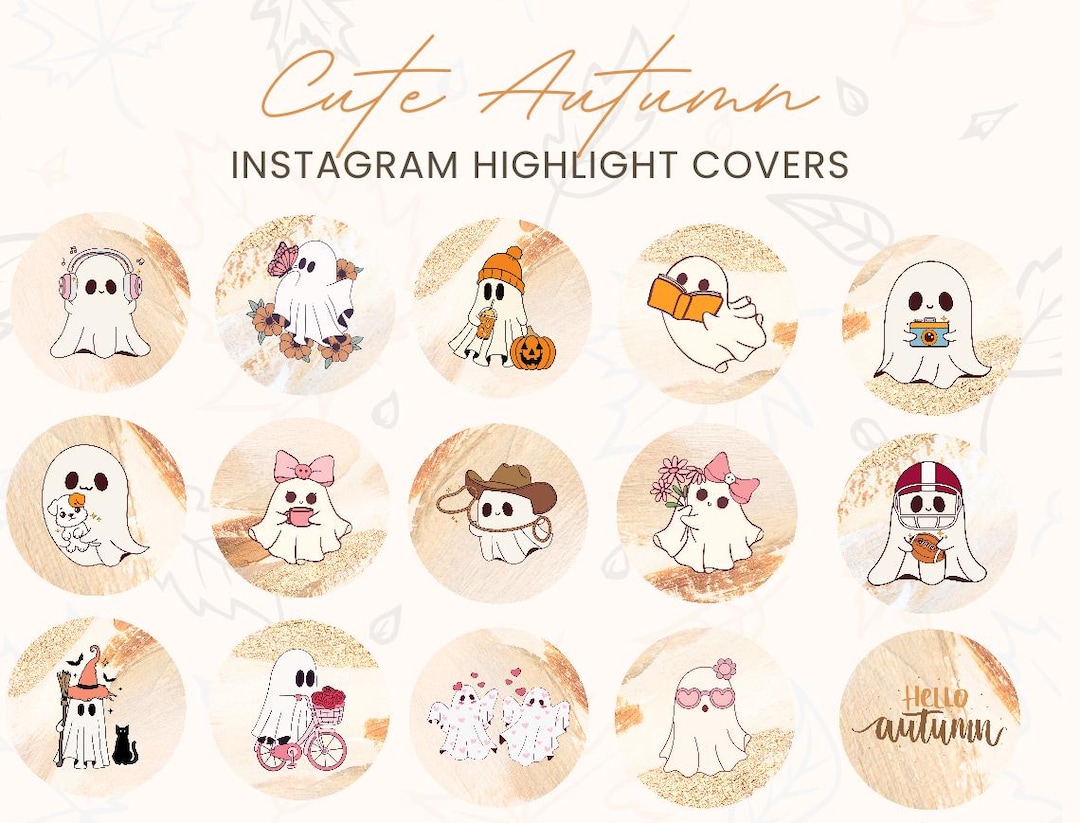 15 Cute Ghosts Autumn Themed Instagram Highlight Covers, Fall Instagram ...