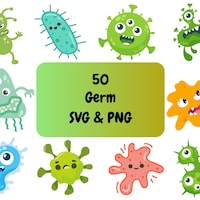 Germ SVG, Bacteria Svg, Virus Svg, Germ Clipart, Germ Files for Cricut ...