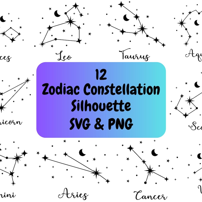 12 Constellations Art - Etsy