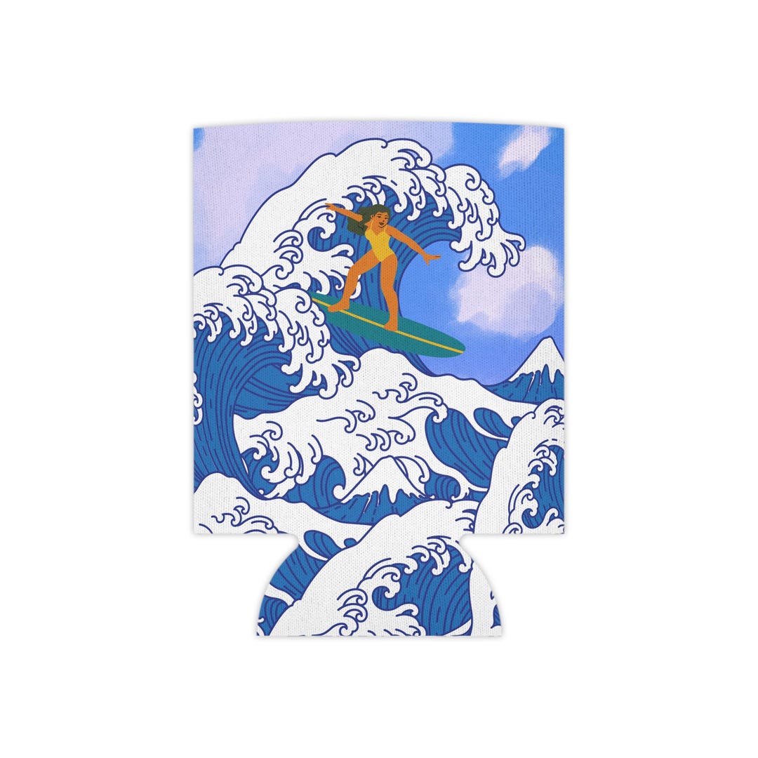 Hawaiian Great Wave Surfer Can Cooler Hugger Sleeve Koozy Coozie Coozy ...