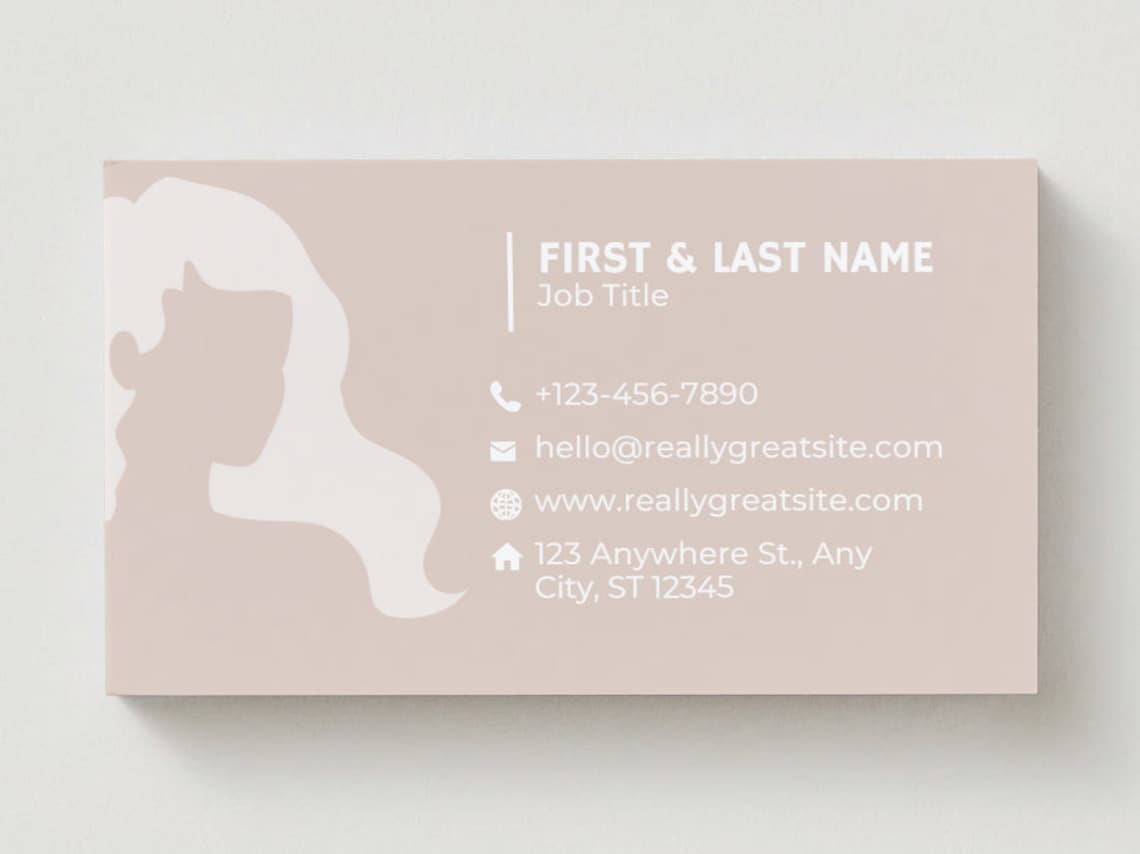 Hair Stylist Business Card Template, Editable, Double Sided, Digital ...