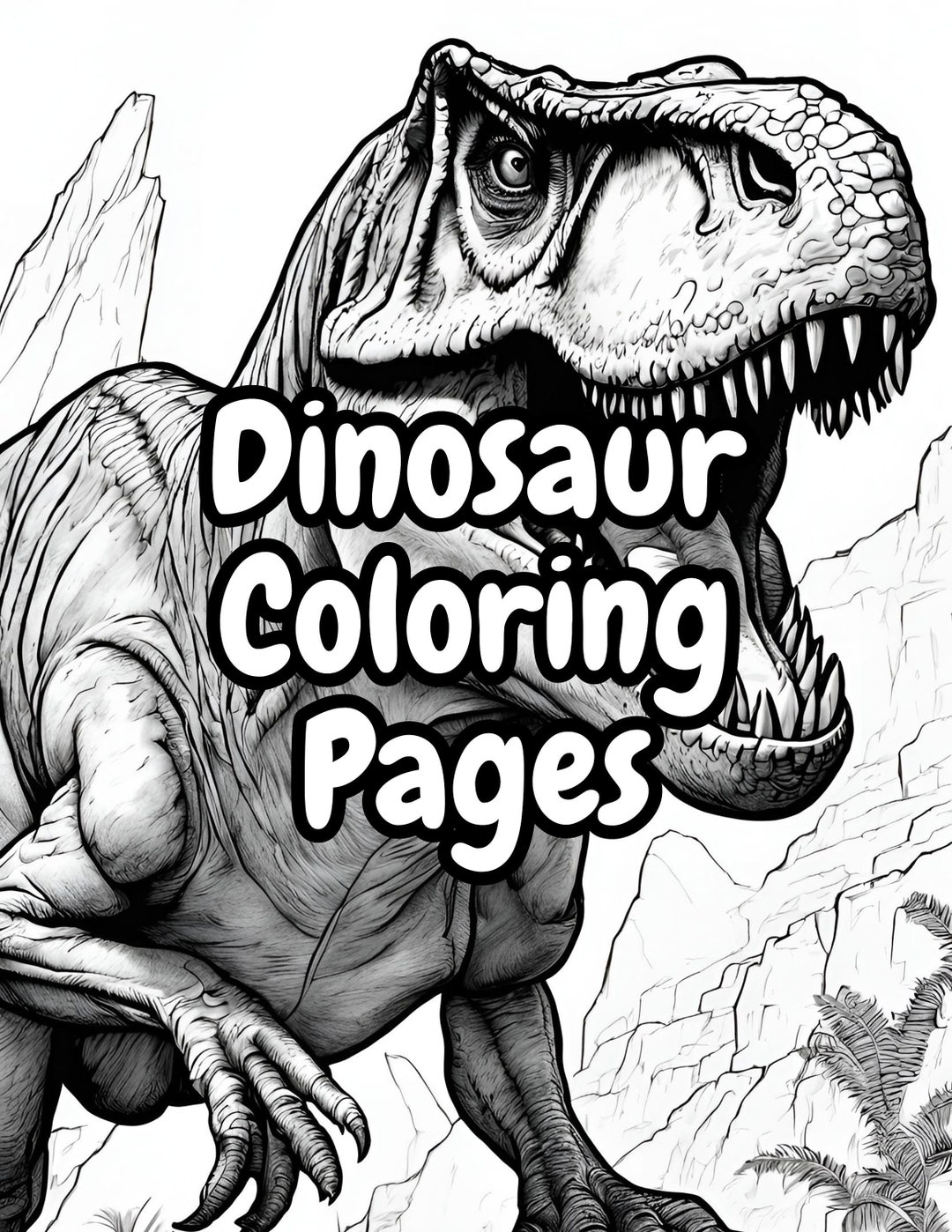 10 Dinosaur Coloring Book Pages Instant Digital Download Printable - Etsy