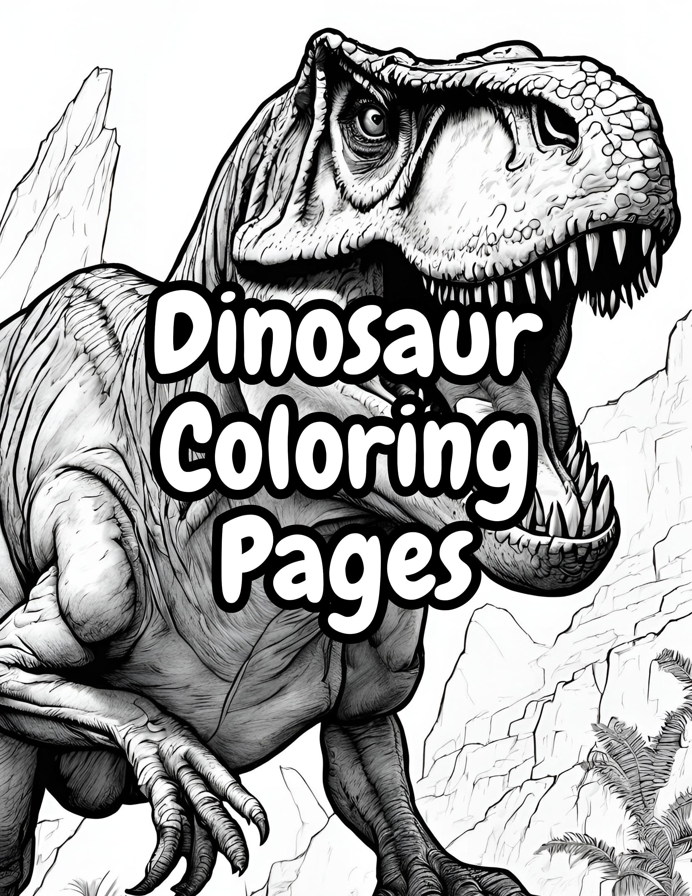 10 Dinosaur Coloring Book Pages Instant Digital Download Printable - Etsy