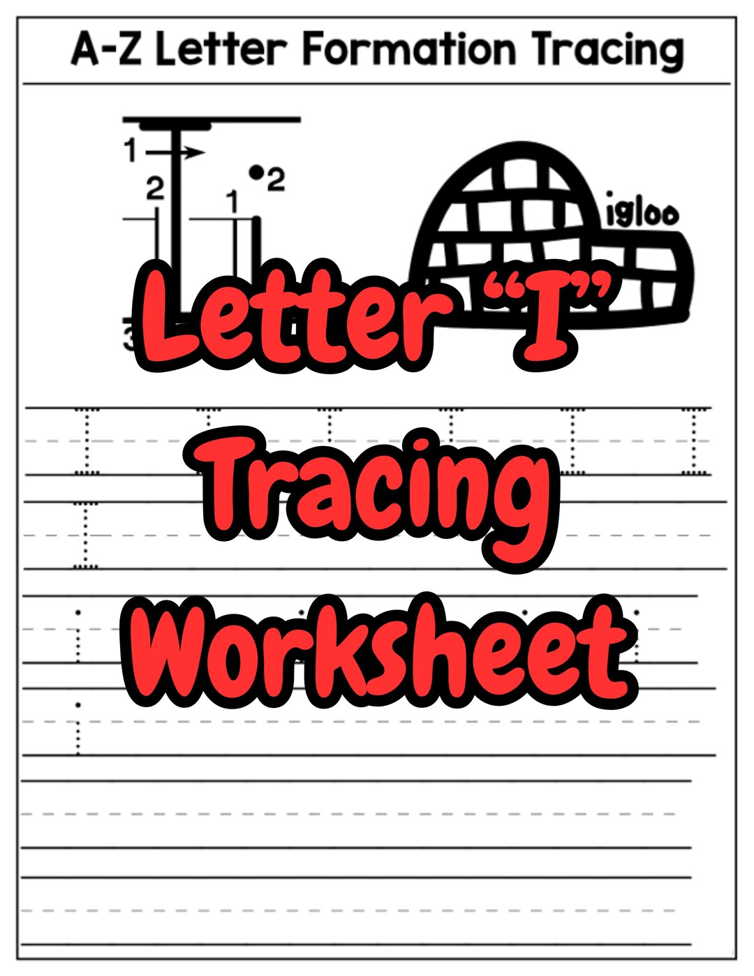 I Letter Tracing Handwriting Worksheets School Assignments Printable ...
