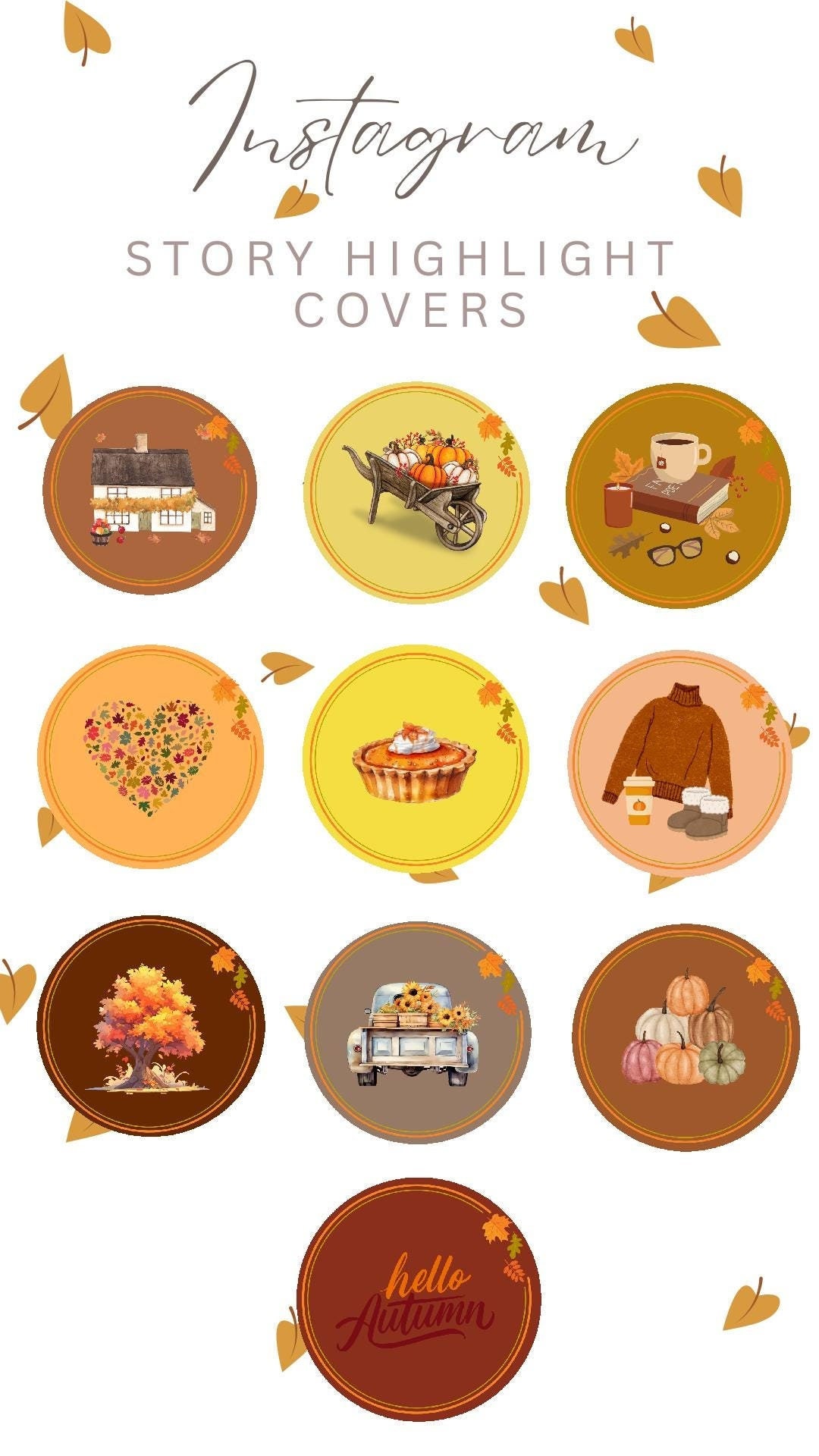 10 Autumn Instagram Highlight Covers, Fall Instagram Story Highlights ...