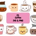 25 Cute Coffee Kawaii PNG & SVG Bundle Graphic Digital Download Image ...