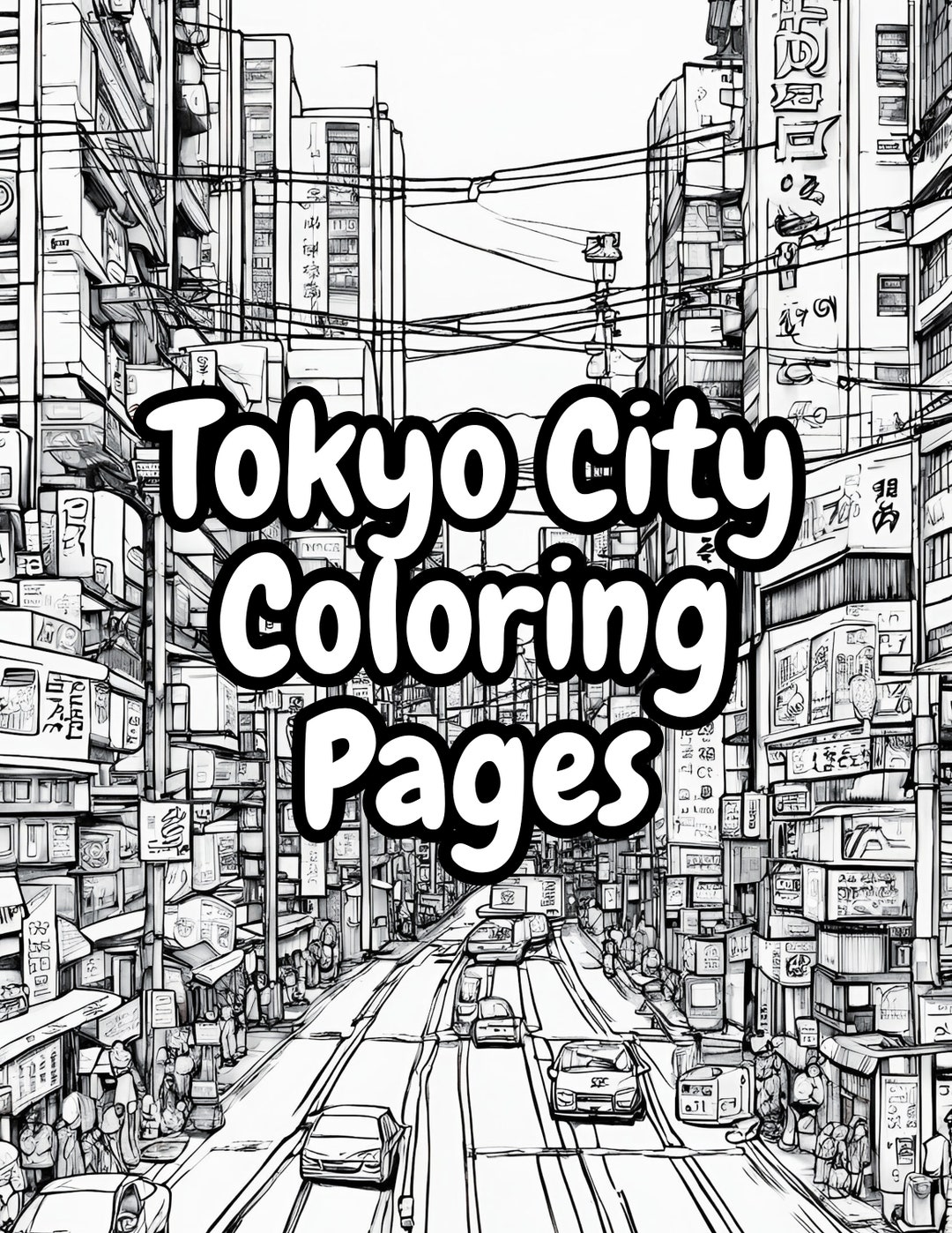 10 Tokyo City Coloring Book Pages Instant Digital Download Printable - Etsy