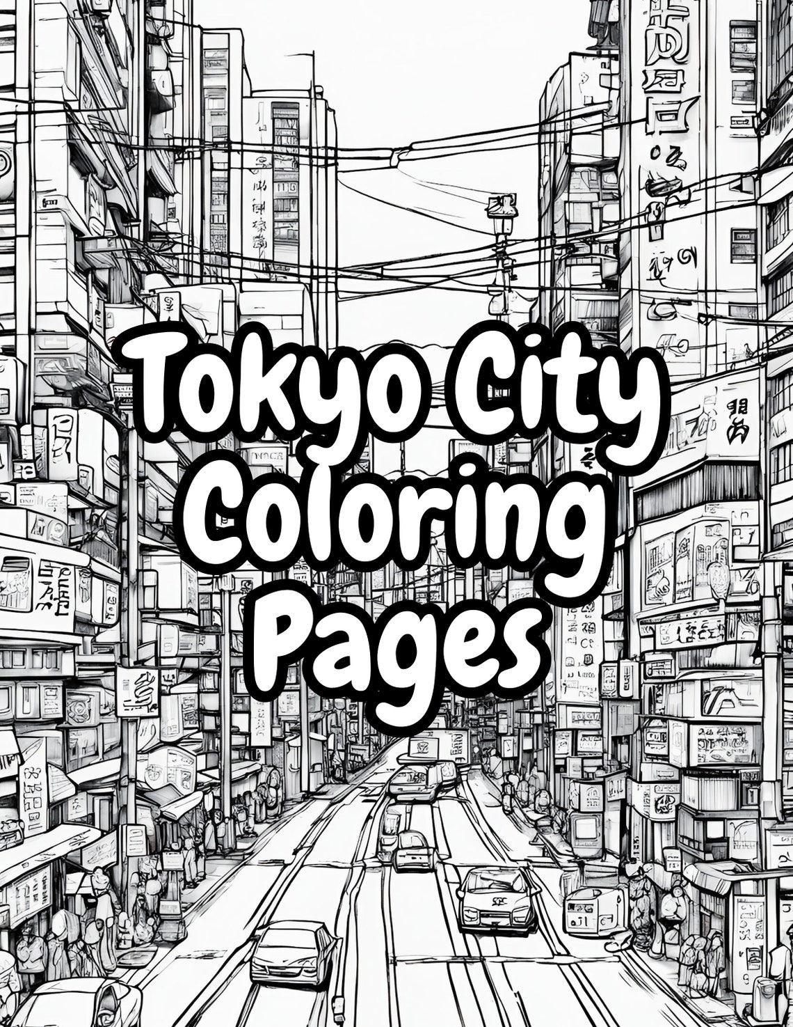 10 Tokyo City Coloring Book Pages Instant Digital Download Printable - Etsy