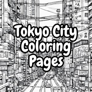 10 Tokyo City Coloring Book Pages Instant Digital Download Printable - Etsy