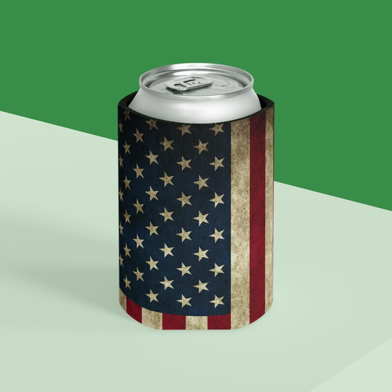 Vintage Distressed American Flag Can Cooler Hugger Sleeve Coolie - Etsy