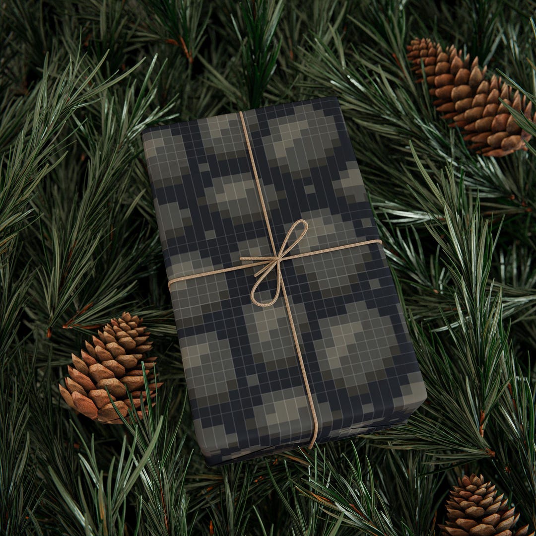 Pixel Coal Christmas Wrapping Papers - Etsy