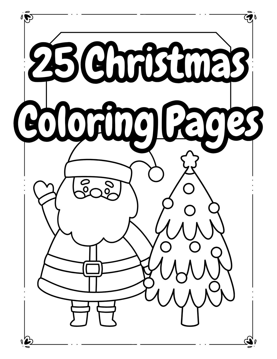25 Simple & Easy Christmas Coloring Pages, Printable Color Activity ...