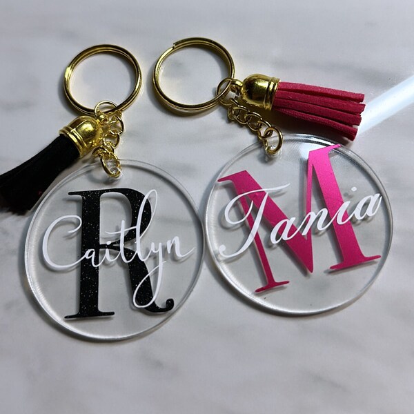 Monogram Keychain - Etsy