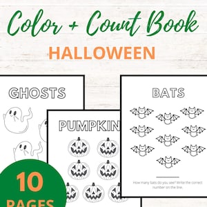 Halloween Counting & Coloring Printable for Preschool, Pre-k and ...