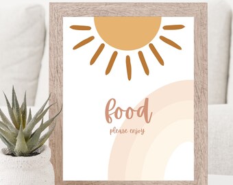 Boho Rainbow & Sunshine Drinks Sign First Trip Around the Sun Birthday ...