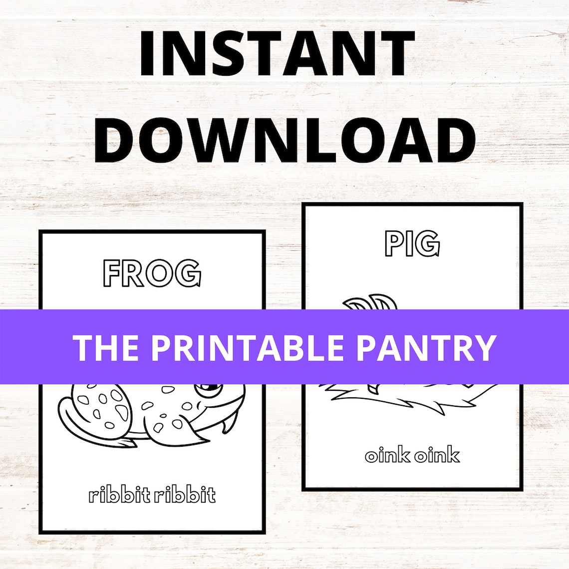 Animal Sounds Printable Coloring Pages for Toddlers and - Etsy