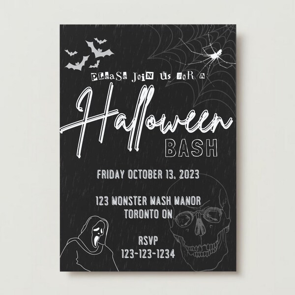 Ghostface Party Invite - Etsy