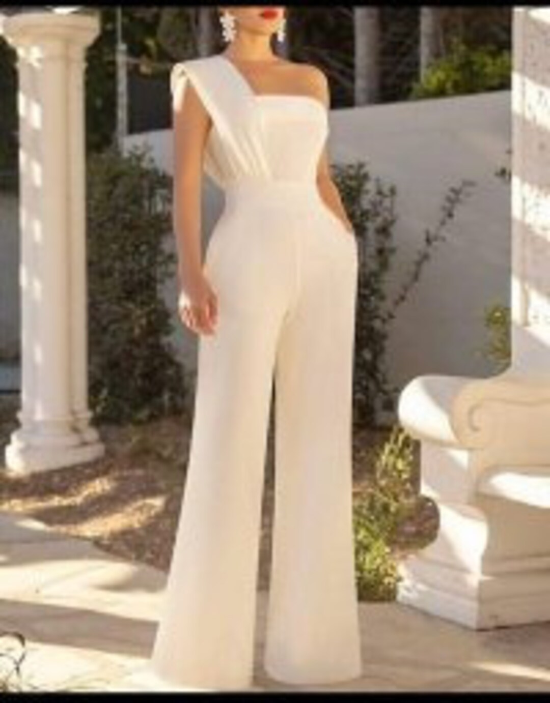 White Bridal Wedding Jumpsuit, Wedding Jumpsuit, Women's Party Jumpsuit ...