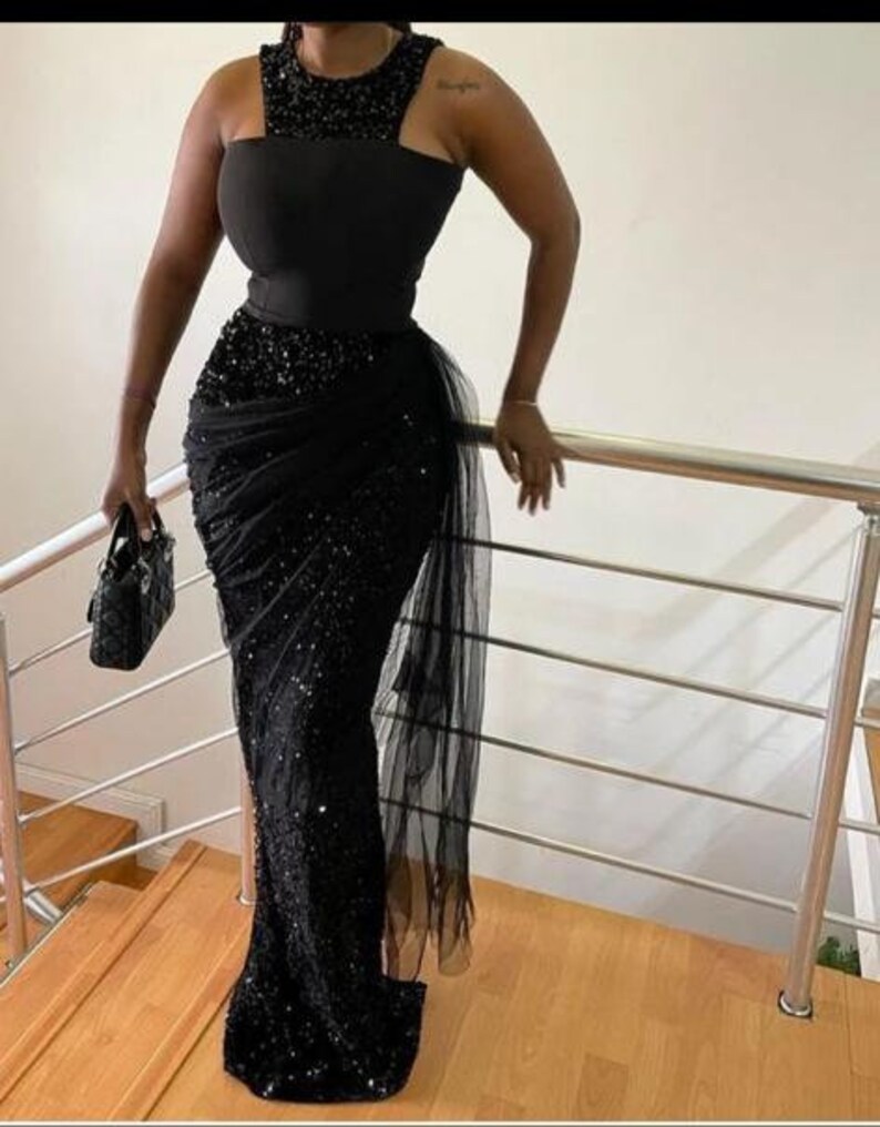 Black Sequence Dress Mermaid Dress Prom Dress Evening - Etsy