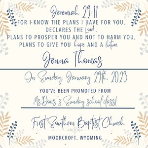 Leaf Sunday School Promotion Certificate - Etsy