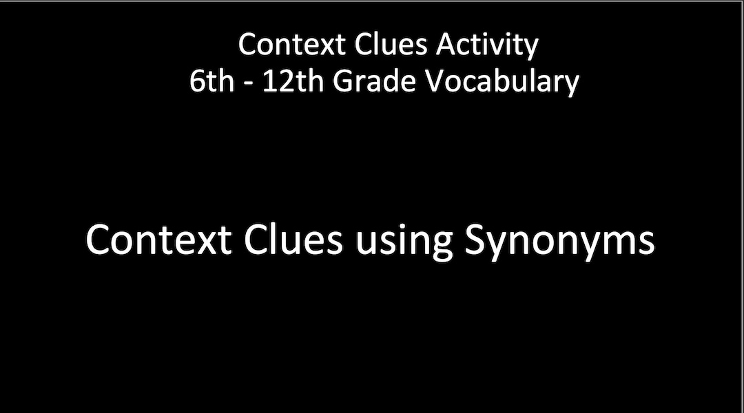 Context Clues Using Synonyms Powerpoint Activity - Etsy