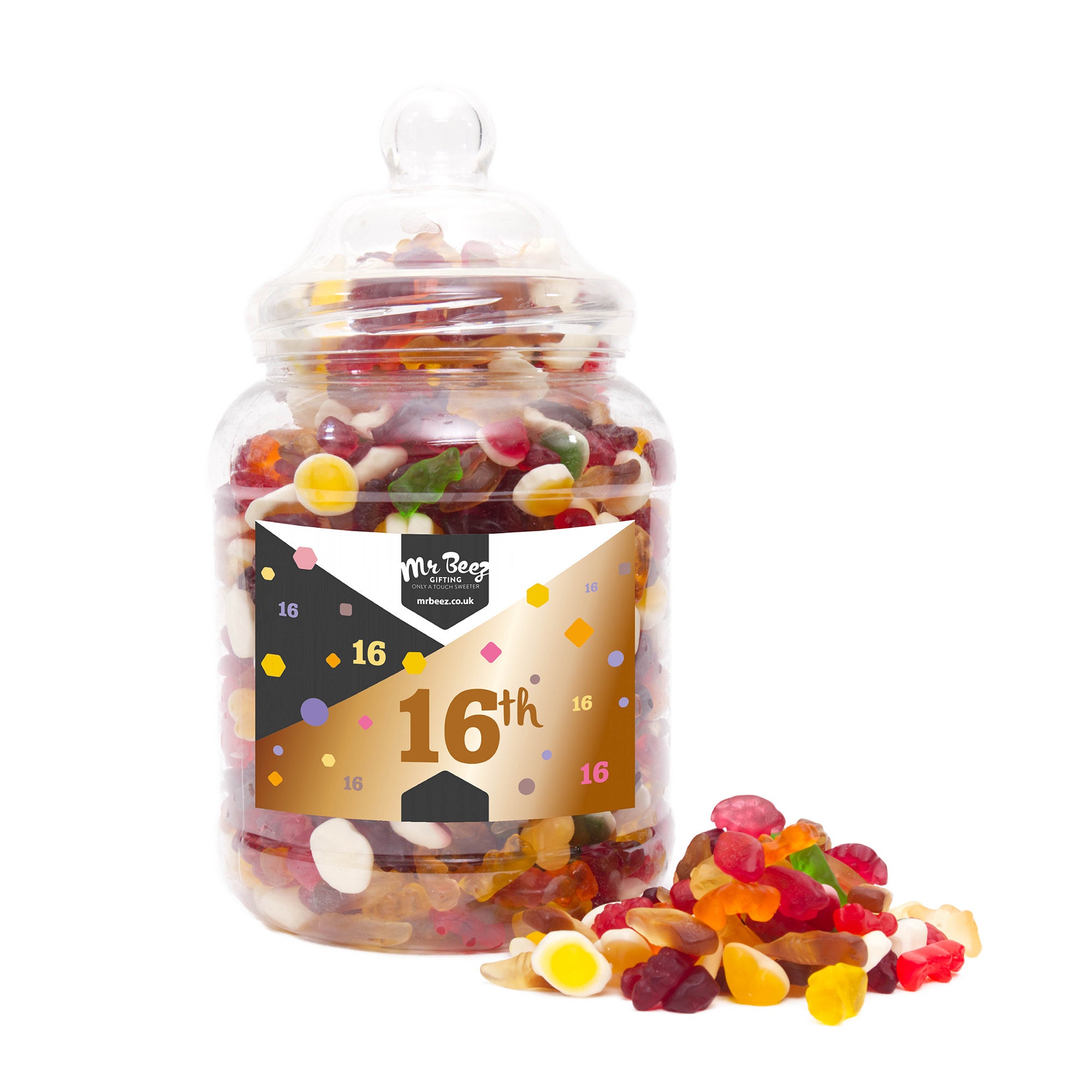 Happy 16th Birthday Sweet Gift Jar Jelly Mix Sweets Medium or Large Mr ...