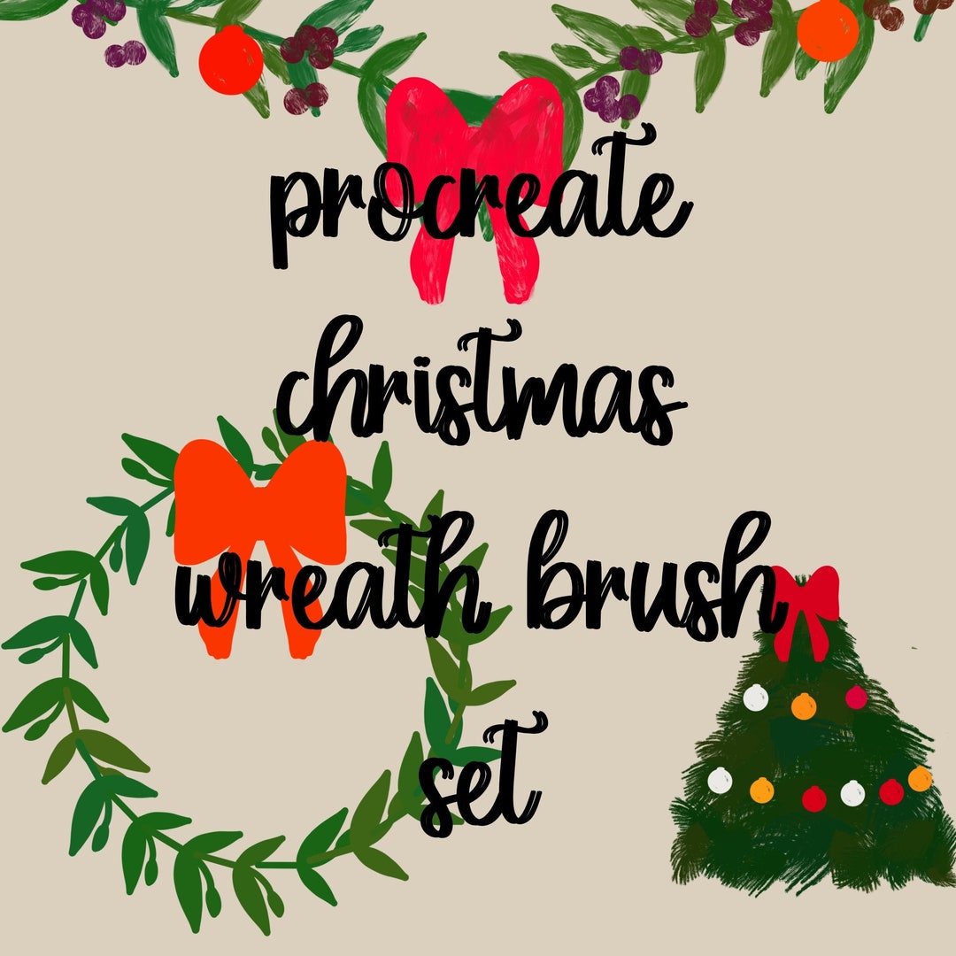 Christmas Wreath Procreate Brush Set Download - Etsy