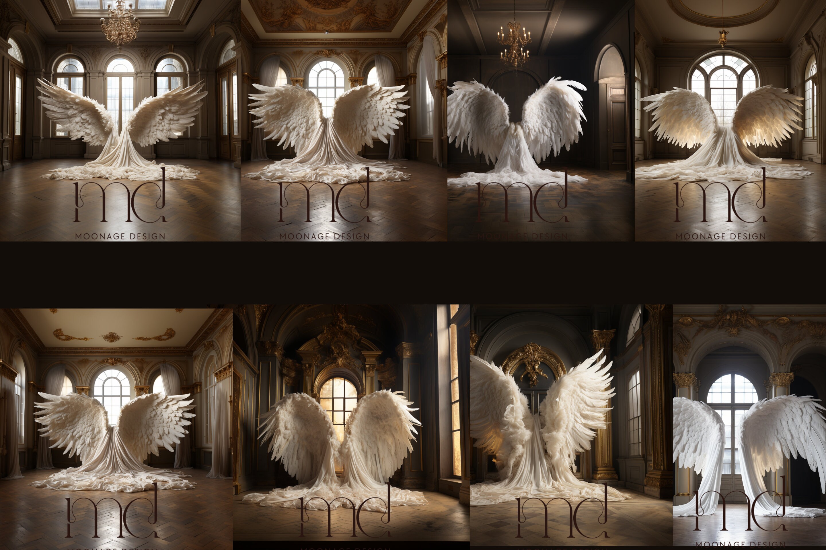 8 Ultra Hi-res Digital Backdrops, Maternity Backdrop Overlays, Angel ...