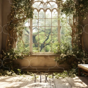 Window Ivy Overlay Photo Wedding Backdrop Background Digital Texture ...