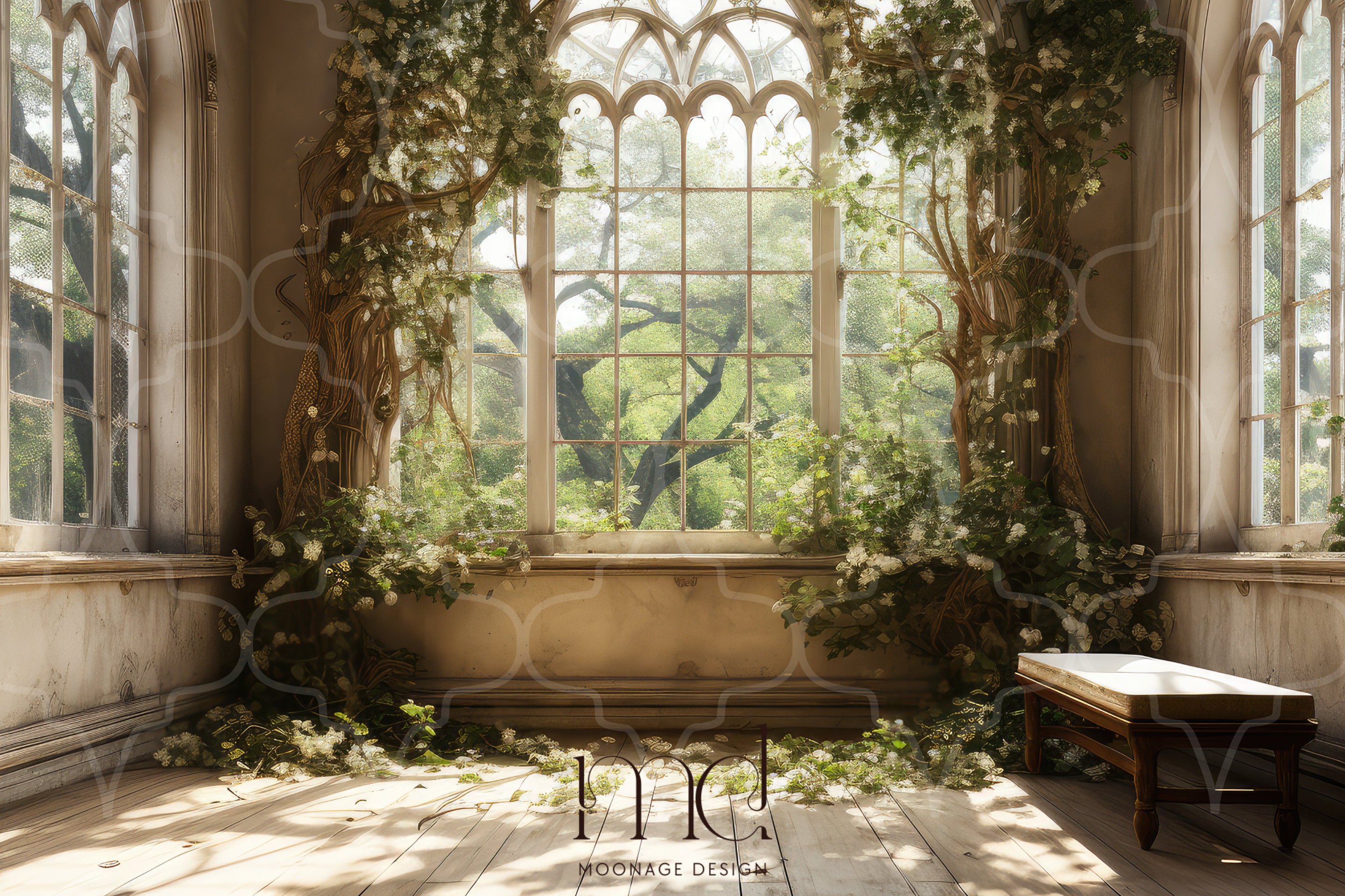 Window Ivy Overlay Photo Wedding Backdrop Background Digital Texture ...