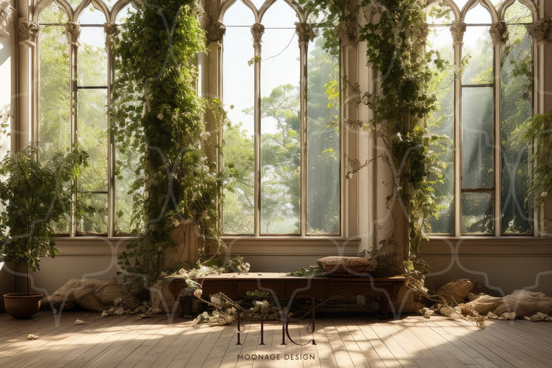 Window Ivy Overlay Photo Wedding Backdrop Background Digital Texture ...