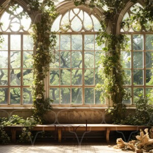 Window Ivy Overlay Photo Wedding Backdrop Background Digital Texture ...