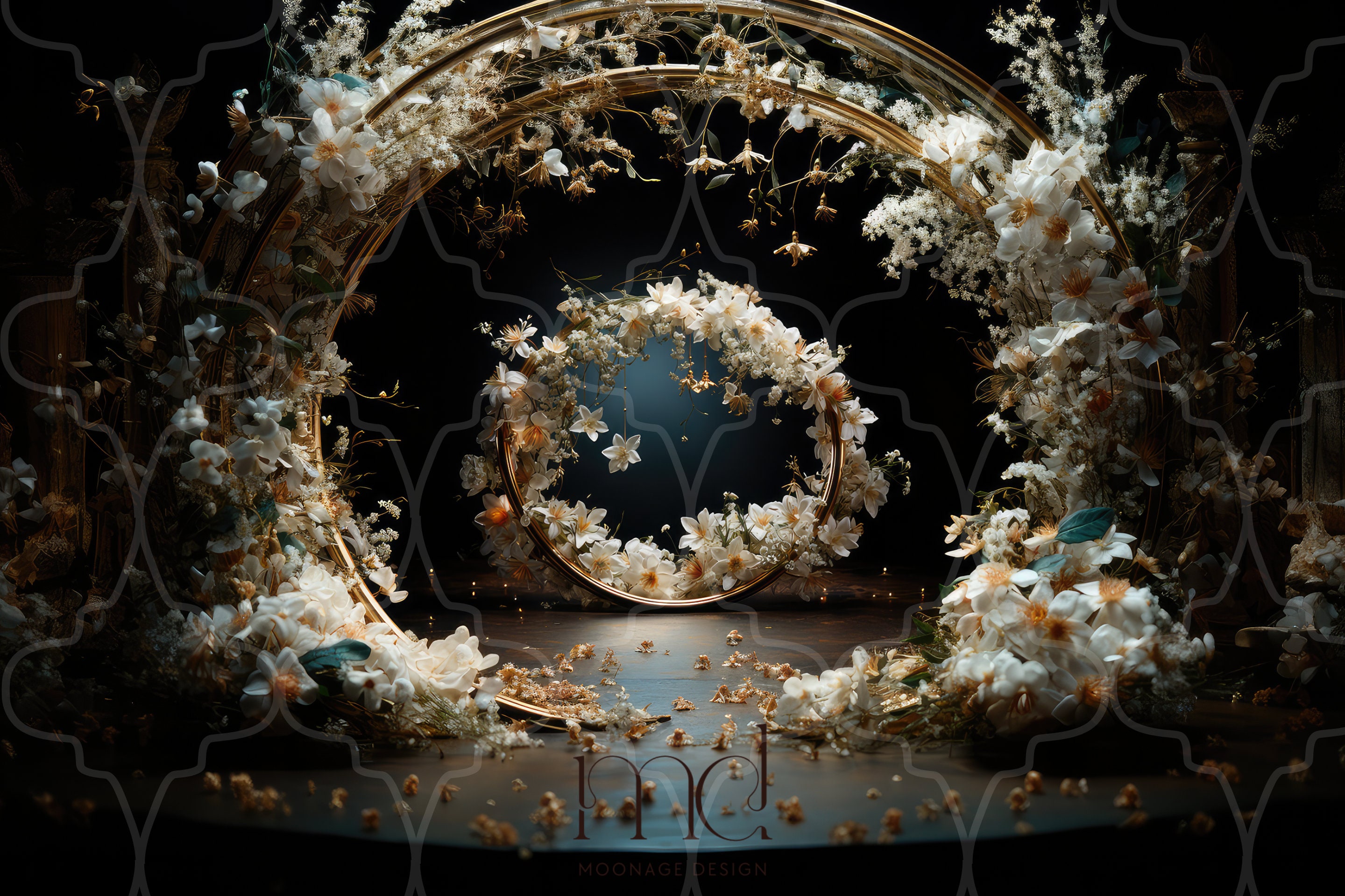 Flower Garland Digital Backdrop Set | Ultra High Definition | Versatile ...