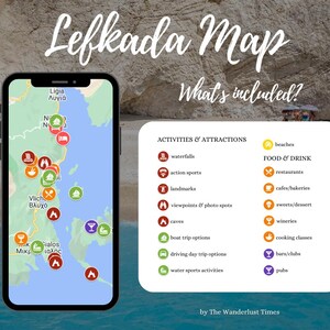 Lefkada Travel Pins, Digital Google Maps, Travel Guide Ebook With ...