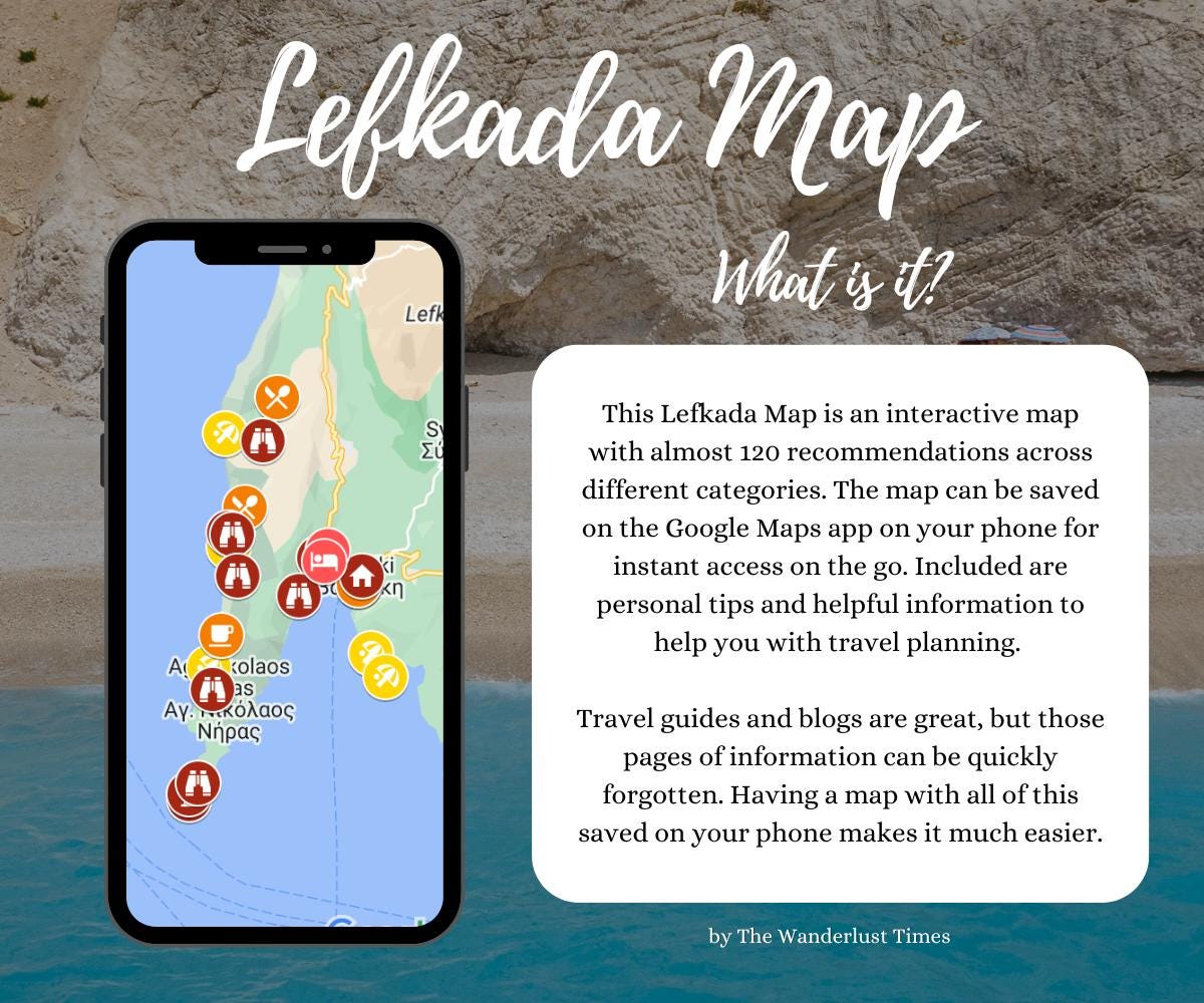 Lefkada Travel Pins, Digital Google Maps, Travel Guide Ebook With ...