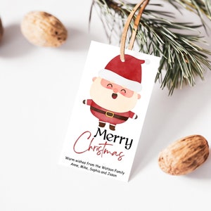 Printable Santa Gift Tags: Festive Christmas Favor Labels (digital ...