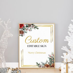 Personalized Christmas 8x10 Table Sign Printable Template Festive Decor ...