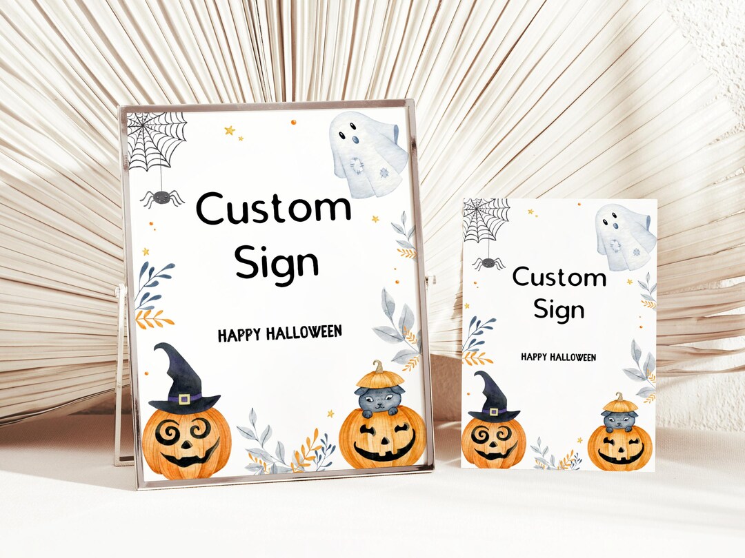 Custom Spooky Halloween Sign Printable for Baby Shower Birthday Party ...