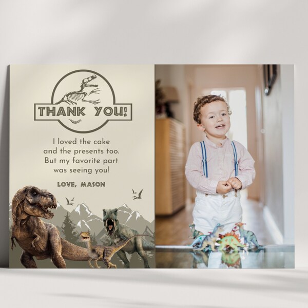 Dinosaur Jurassic Thank You Cards - Etsy