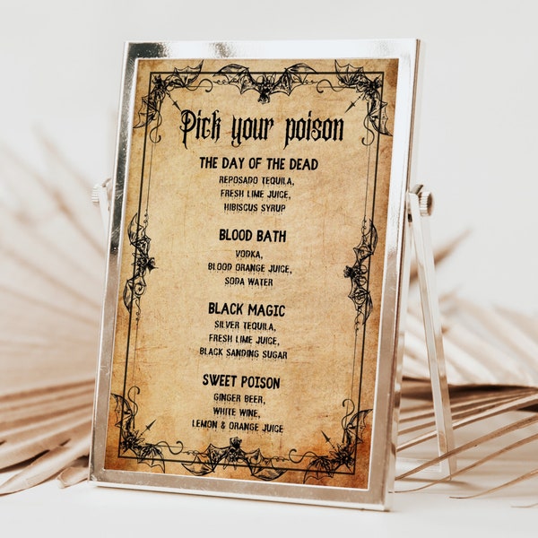 Gothic Signature Drinks Sign - Etsy