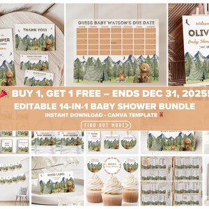 Little Camper Baby Shower Bundle | Camping Baby Shower | Adventure ...