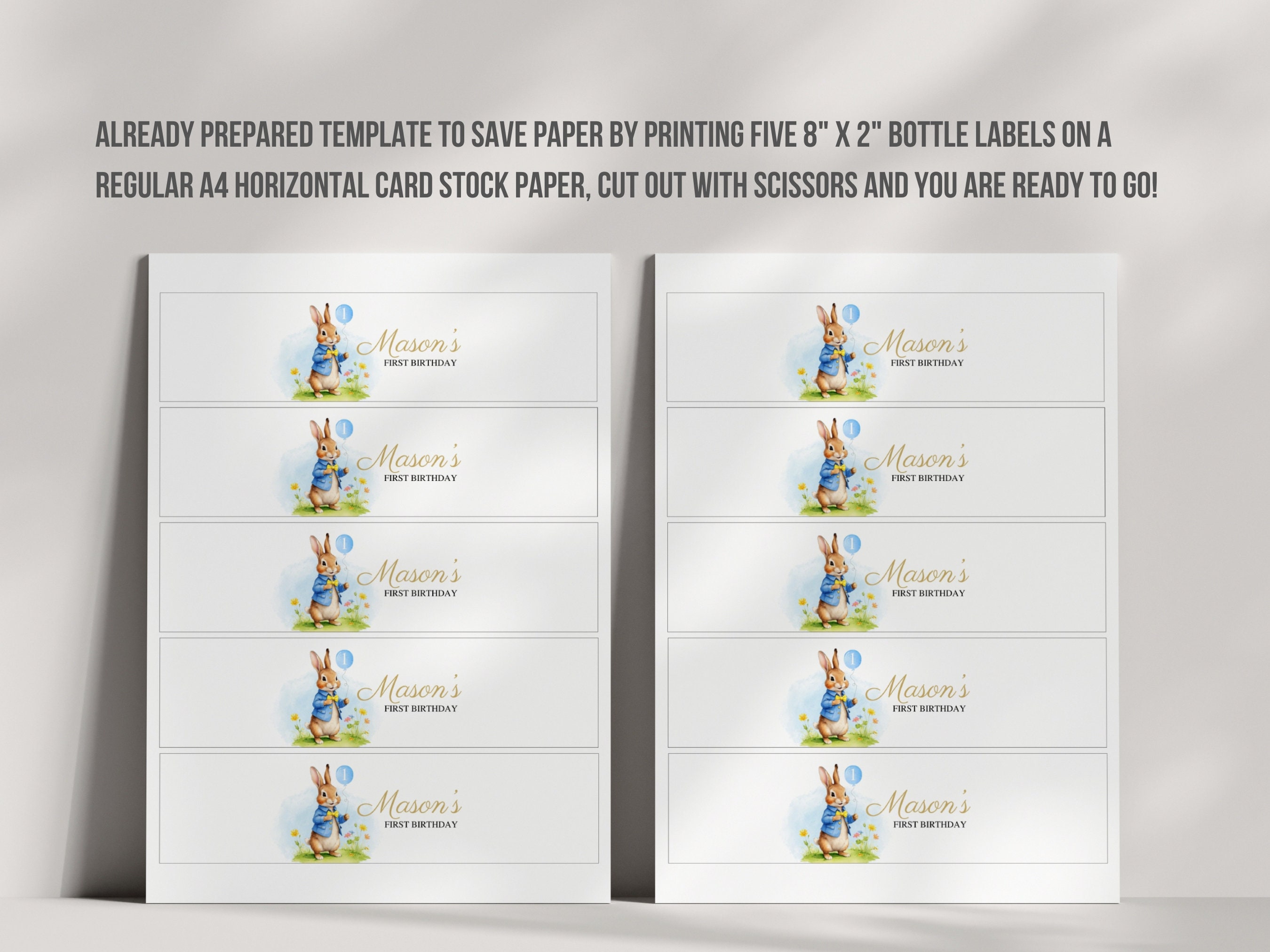 Peter Rabbit Birthday Water Bottle Labels, Peter Rabbit Party Water ...